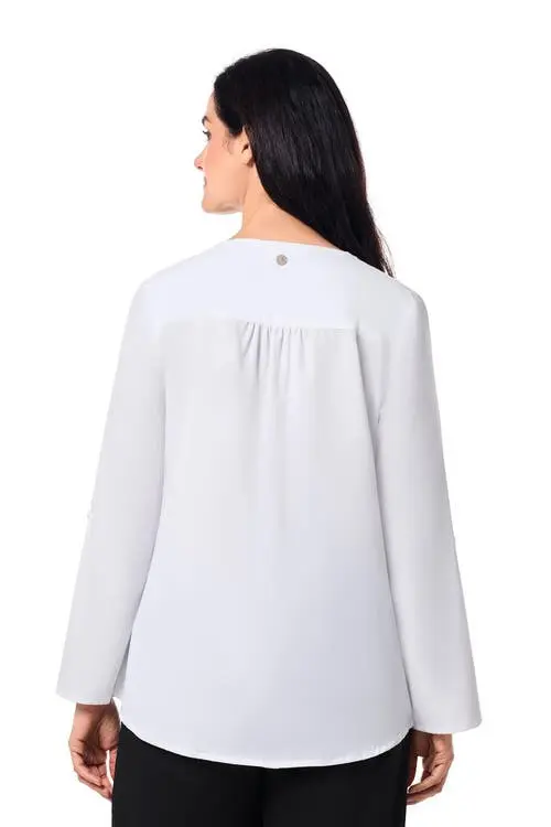 Coolibar Santa Barbara Tunic Top With Roll-up Sleeves - White