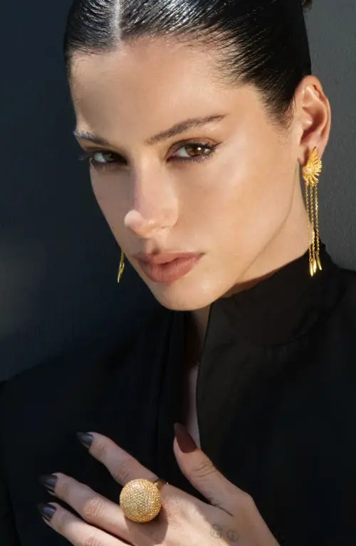 KELLERY Art Deco Fan Tassel Drop Earrings