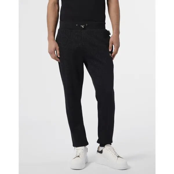 Philipp Plein Jogging Trousers Monogram Paisley - Black