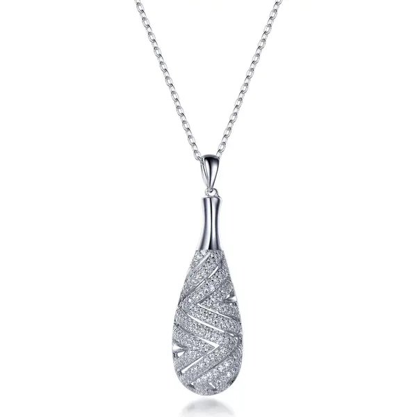 KELLERY Ethereal Raindrop Pendant Necklace - Silver