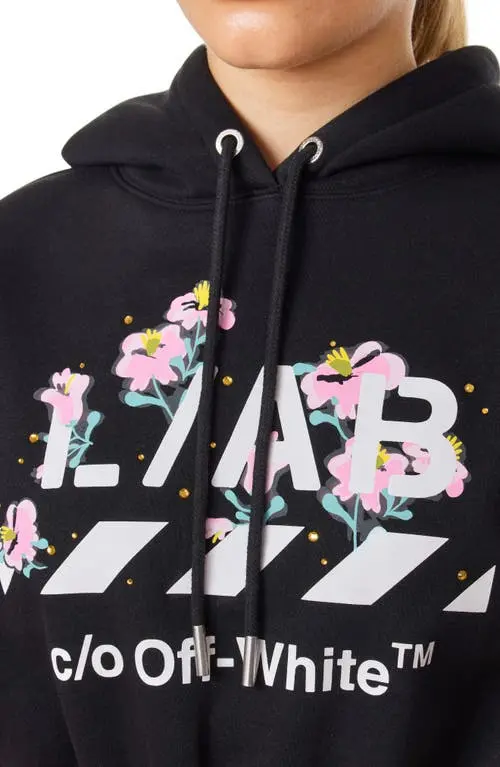 L/AB OFF-WHITE Graphic Crop Hoodie