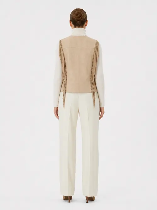 MINE BILGI Lipso Fringe Suede Leather Vest