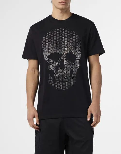 Philipp Plein Round Neck T-shirt Skull Strass Skull Strass - Black