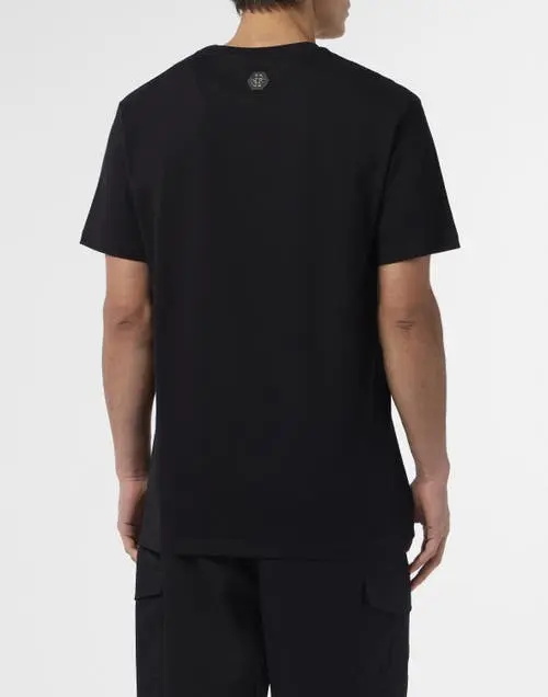 Philipp Plein Round Neck T-shirt Skull Strass Skull Strass
