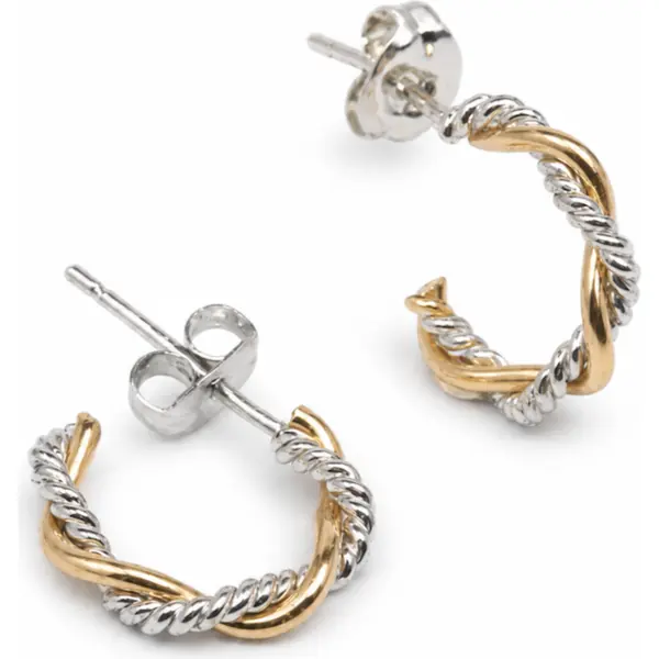 ABLE Faye Two-tone Braided Mini Hoops