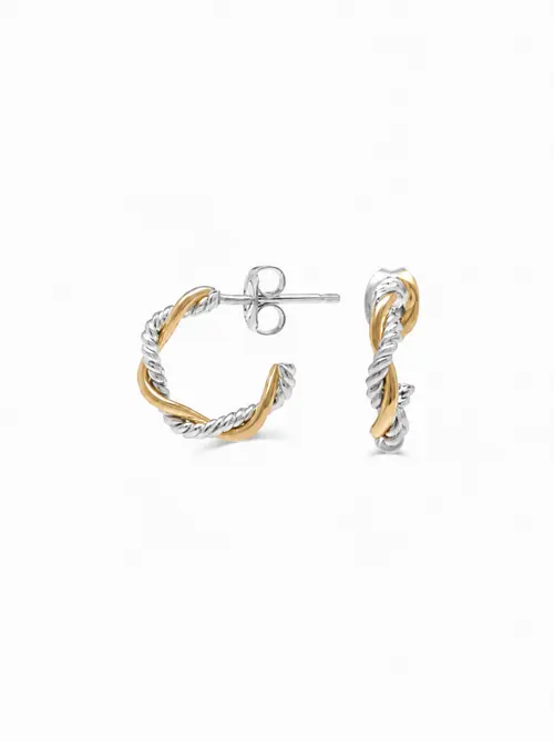 ABLE Faye Two-tone Braided Mini Hoops