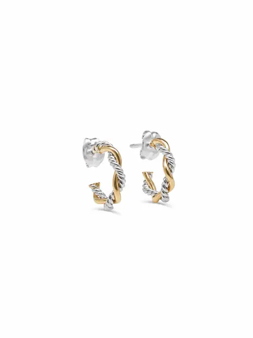 ABLE Faye Two-tone Braided Mini Hoops