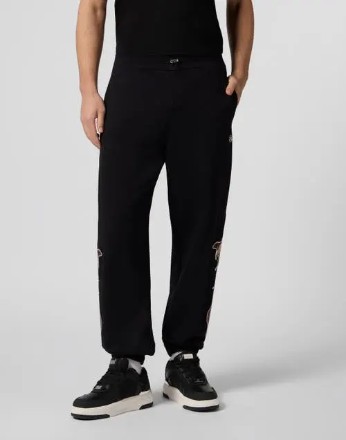 Philipp Plein Jogging Pants Tattoo Patches - Black