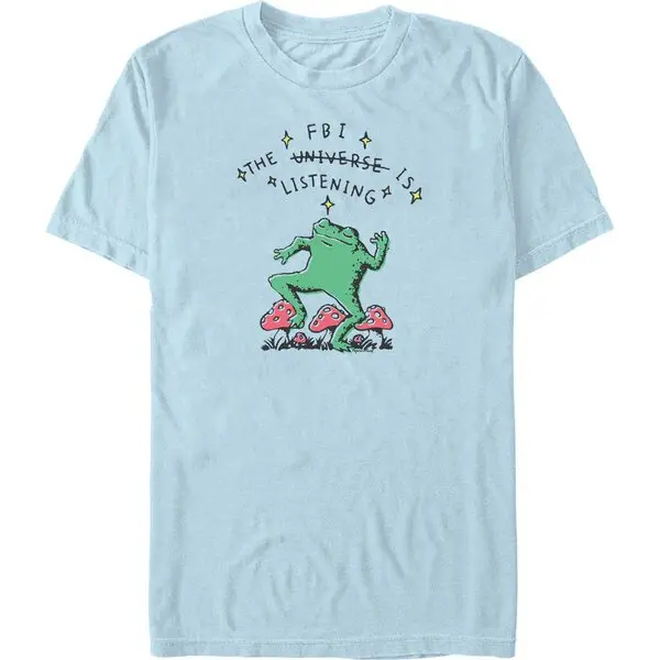 LOST GODS The Universe Is Listening Frog Graphic T-shirt - Light Blue