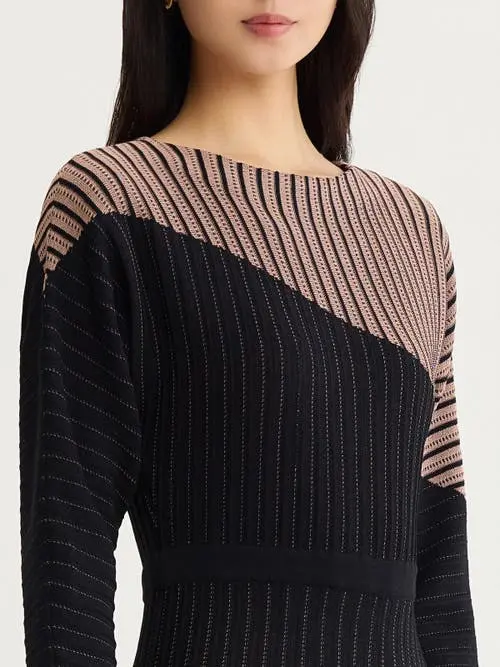 Misook Fit & Flare Dolman Sleeve Midi Dress