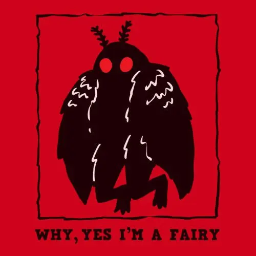 LOST GODS Mothman Fairy Art T Shirt - Red