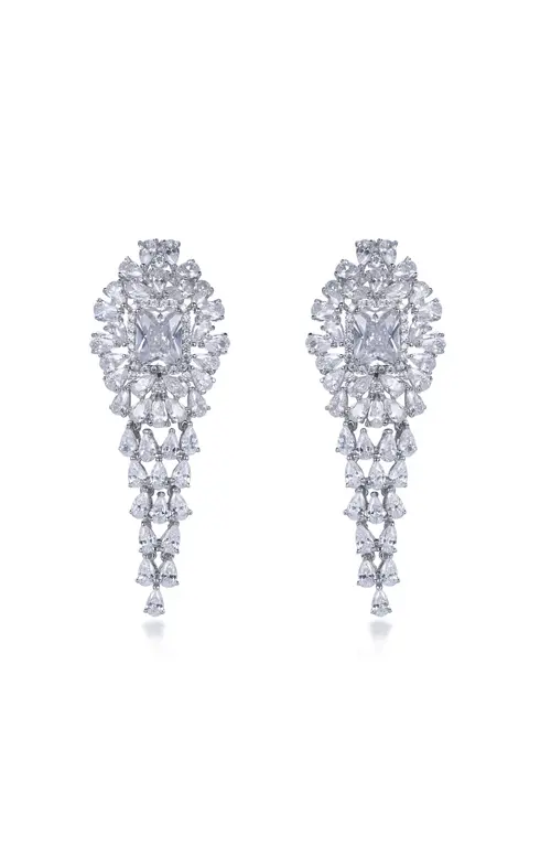KELLERY Lunar Oath Grand Gala Cascading Earrings - Silver
