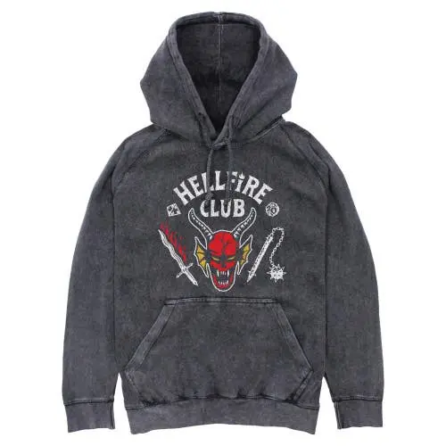 STRANGER THINGS Hellfire Club Costume Pull Over Hoodie - Black