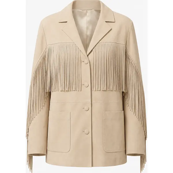 MINE BILGI Calypso Fringe Suede Leather Jacket