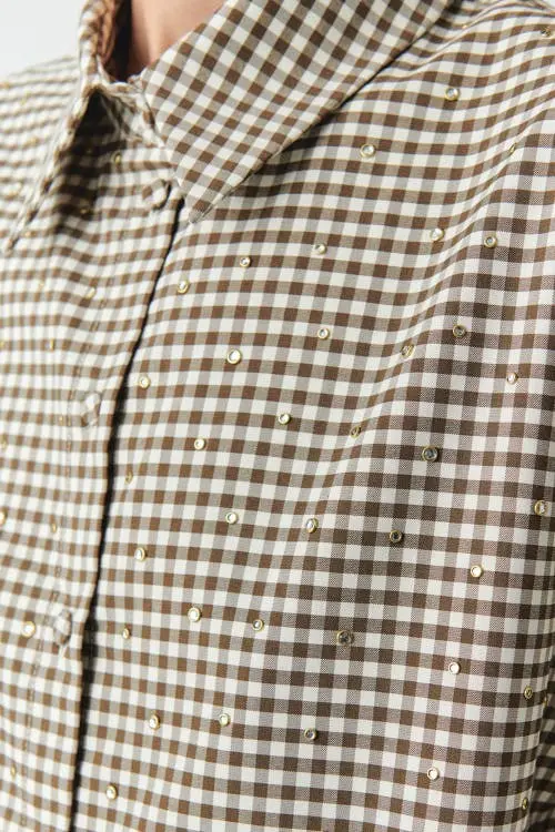 EXQUISE Jamie Plaid Shirt - Brown