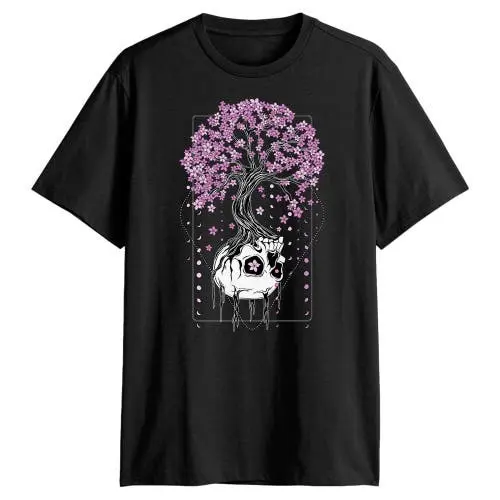 LOST GODS Skull Tree Growth Short Sleeve Graphic T-shirt - Black