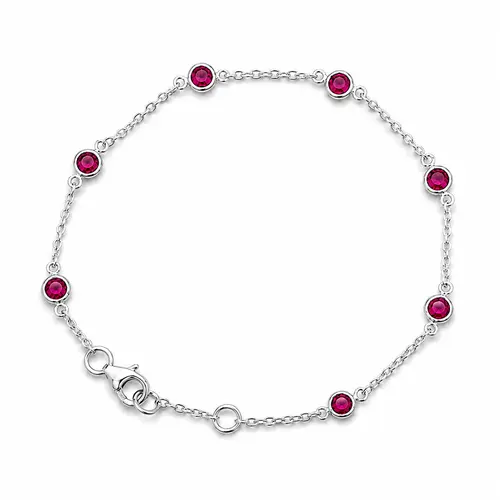 ZUVAN Ruby Gemstone Bracelet Sterling - Gold