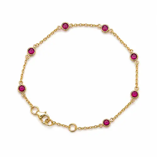 ZUVAN July Birthstone Bracelet Ruby
