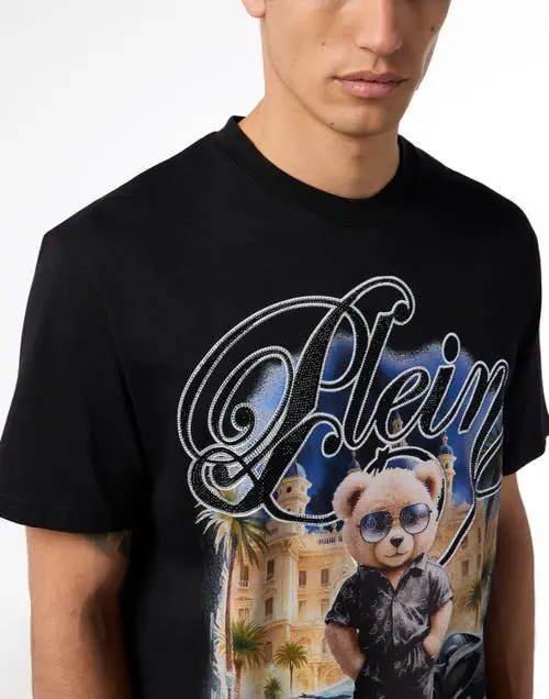 Philipp Plein Round Neck T-shirt Teddy Racing