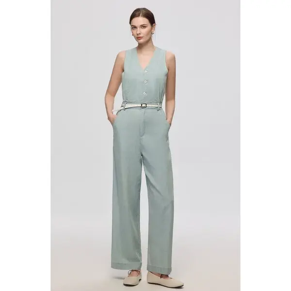 JUANA Nahla Chambray Jumpsuit - Chambray Blue