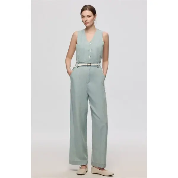 JUANA Nahla Chambray Jumpsuit - Chambray Blue