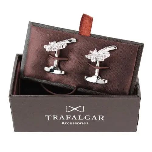 Trafalgar The Palm Court Palm Tree Cufflinks - Silver