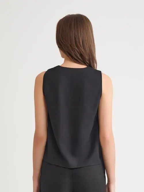 Misook V Neck Pima Cotton Tank