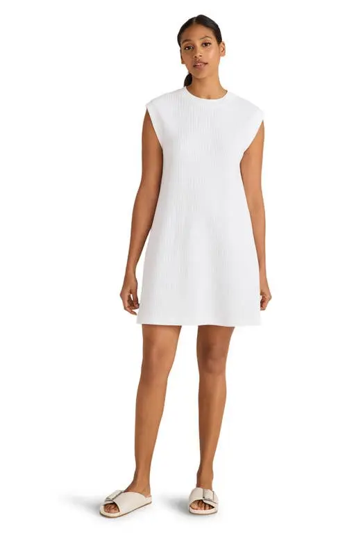 HAVEN WELL WITHIN Organic Cotton Waffle Knit Mini Dress - White
