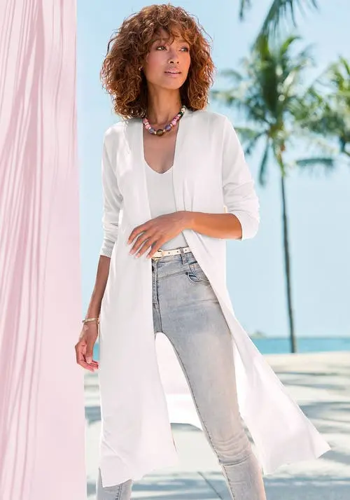 LASCANA Long Open Front Cardigan