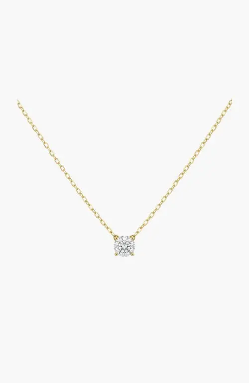 KELLERY Eternal Spark Square-cut Solitaire Pendant Necklace - Gold