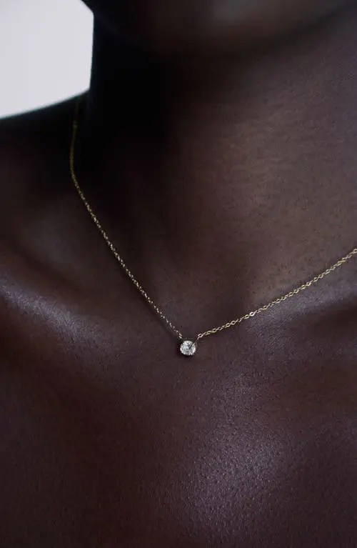 KELLERY Eternal Spark Square-cut Solitaire Pendant Necklace