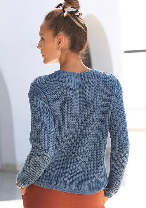 LASCANA Crochet Knit Sweater