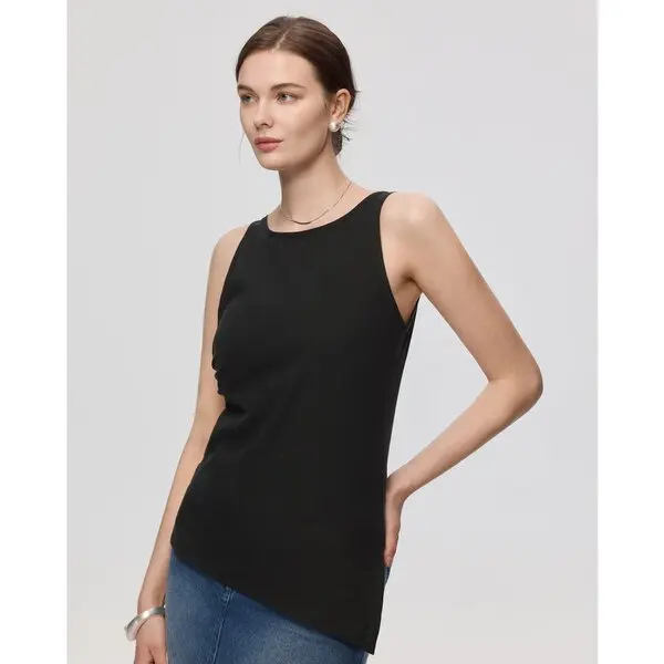 JUANA Sienna Pleated Tank - Black