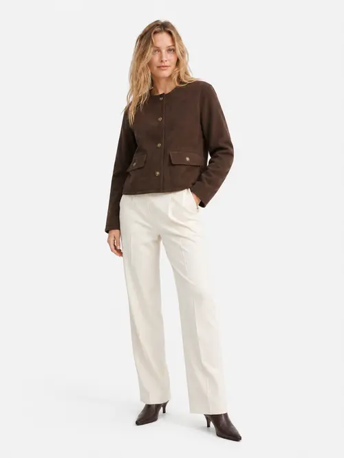 MINE BILGI Aria Merino Curly Shearling Cropped Jacket