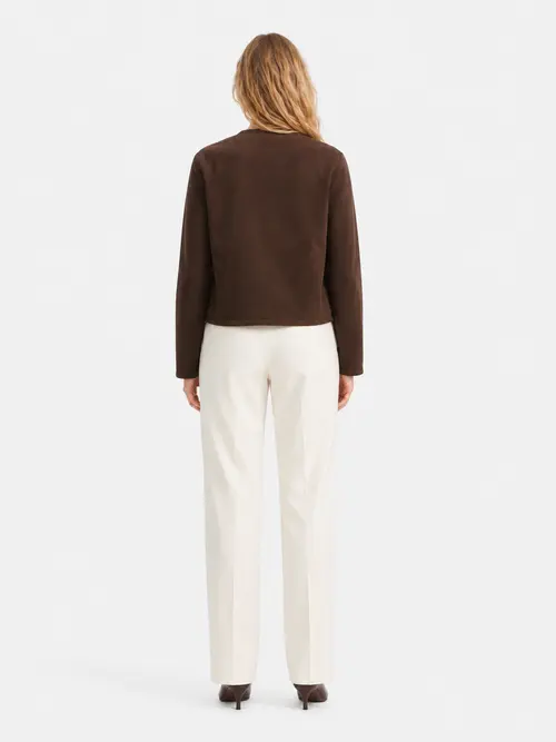 MINE BILGI Aria Merino Curly Shearling Cropped Jacket