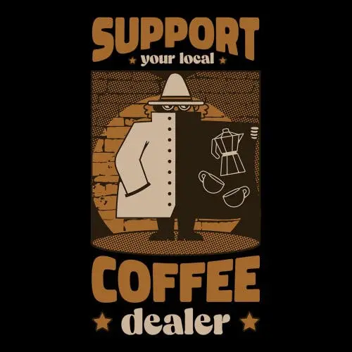 LOST GODS Local Coffee Dealer Graphic T-shirt - Black