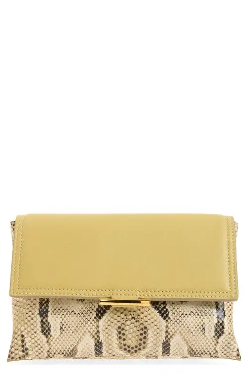 WANDLER Ida Trio Colorblock Leather Clutch - Island Python Mix