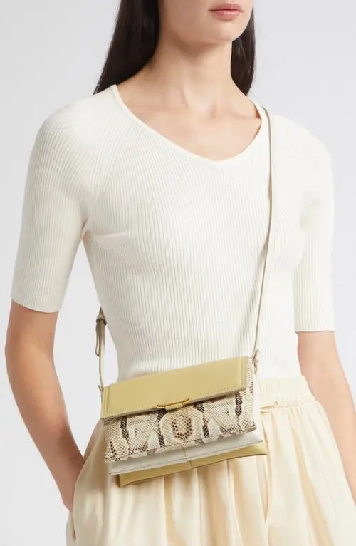 WANDLER Ida Trio Colorblock Leather Clutch - Island Python Mix