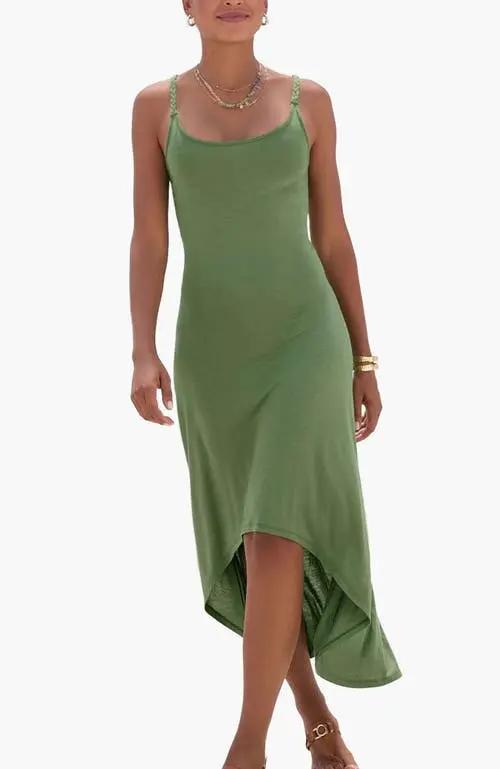 LASCANA Strap Detail High Low Dress - Green