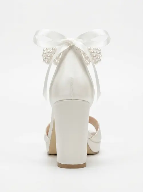 PROLOGUE SHOES Maera Block Heel Bridal Sandal