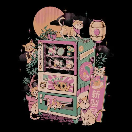 LOST GODS Retro Cat Machine Short Sleeve Graphic T-shirt