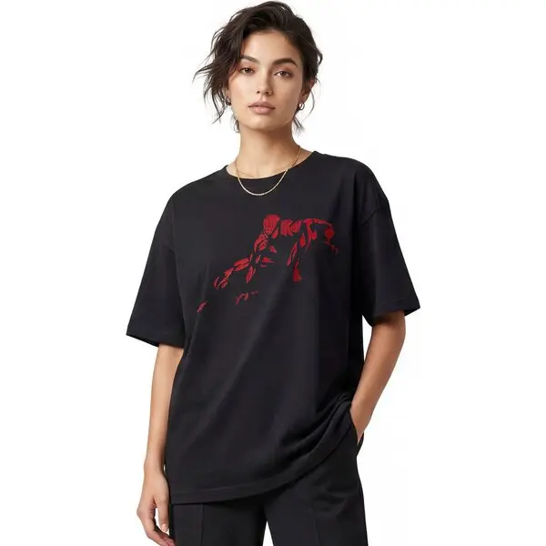 MARVEL: SPIDER-MAN Marvel Spider-man Vintage Red Wraith Shadow Pose Graphic T-shirt - Black