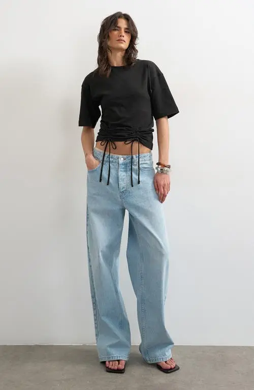 Topshop Drawstring Hem T-shirt