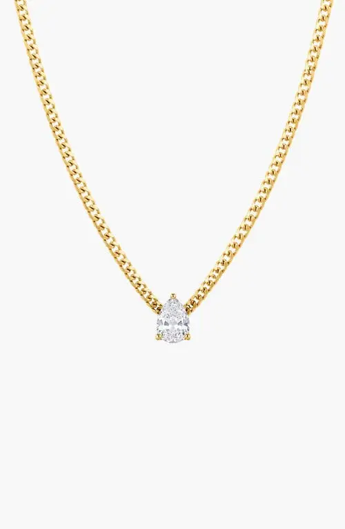 KELLERY Serene Drop Pear-cut Solitaire Pendant Necklace - Gold