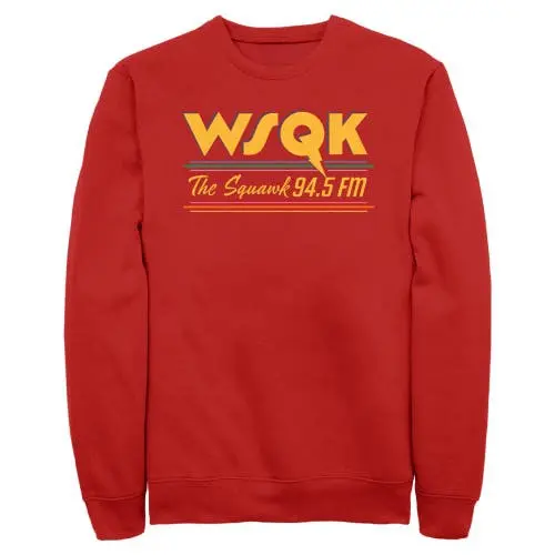 STRANGER THINGS Vintage Radio The Squawk Wsqk Sweatshirt - Red
