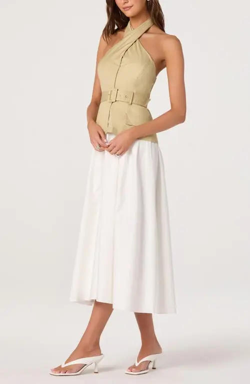 Astr The Label Aleda Halter Neck Cotton Midi Dress