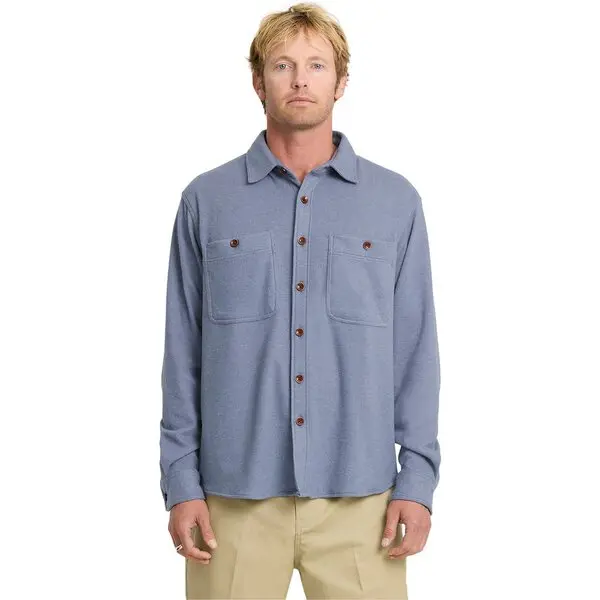 QUIKSILVER WATERMAN Harvest Long Sleeve Shirt - Blue Indigo