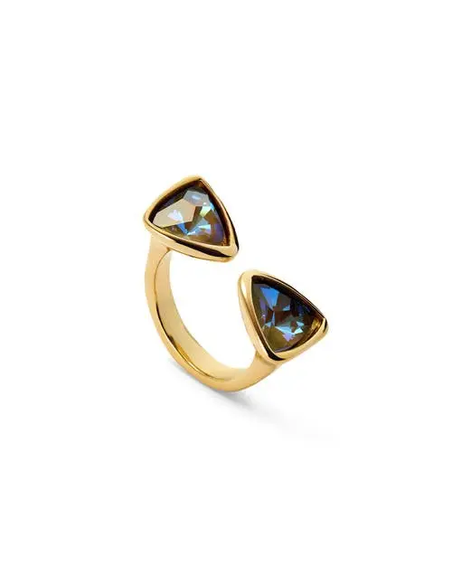 UNODE50 Ring With Two Pink Crystals