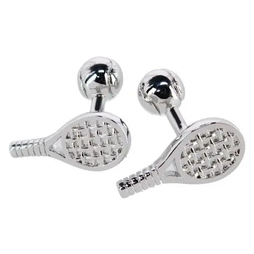 Trafalgar The Centre Court Racquet Cufflinks - Silver