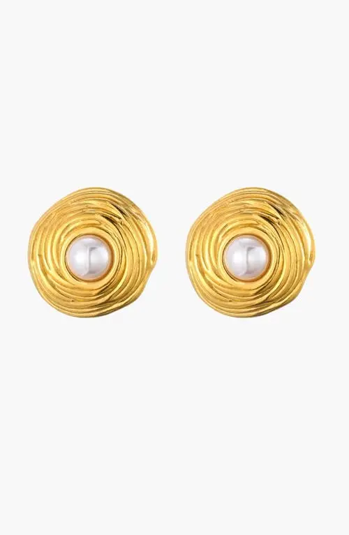 KELLERY Lumiere Bloom Pearl Drop Earrings